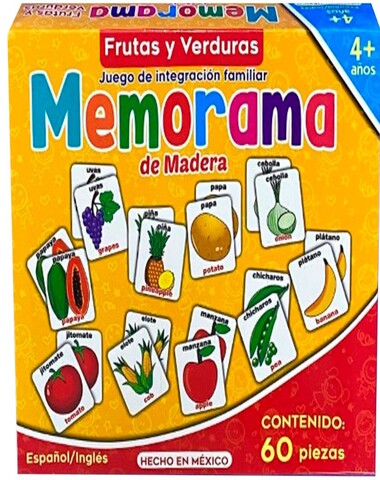 MEMORAMA FRUTAS Y VERDURAS 60 PZ – LIBRERIA PARTHENON